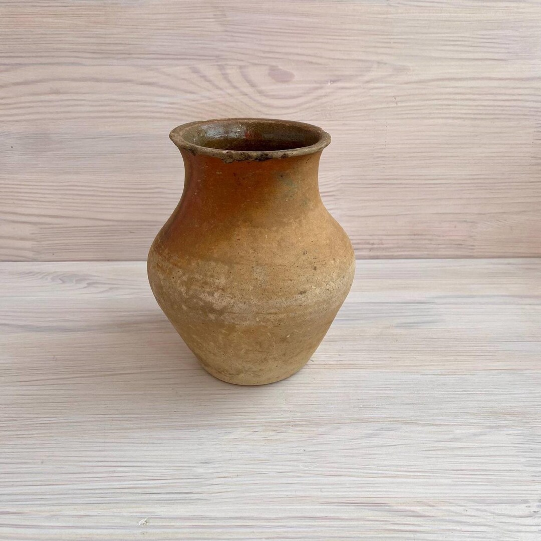 Rural Burnt Clay Jug | Vintage Terracotta Brown Pottery Crock ...
