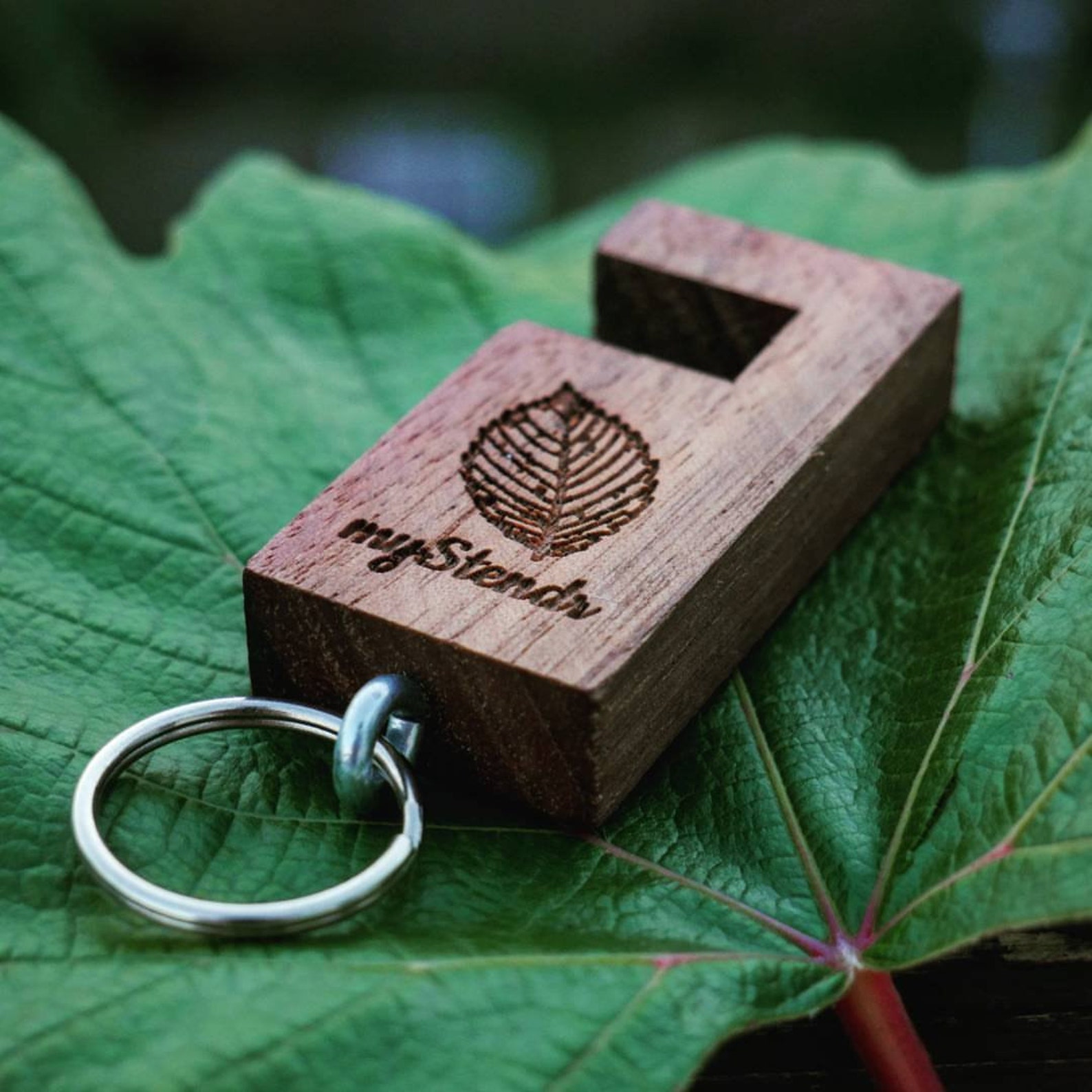 Key Chain, Wooden Phone Stand, Portable, Walnut Wood With Shipping - Etsy