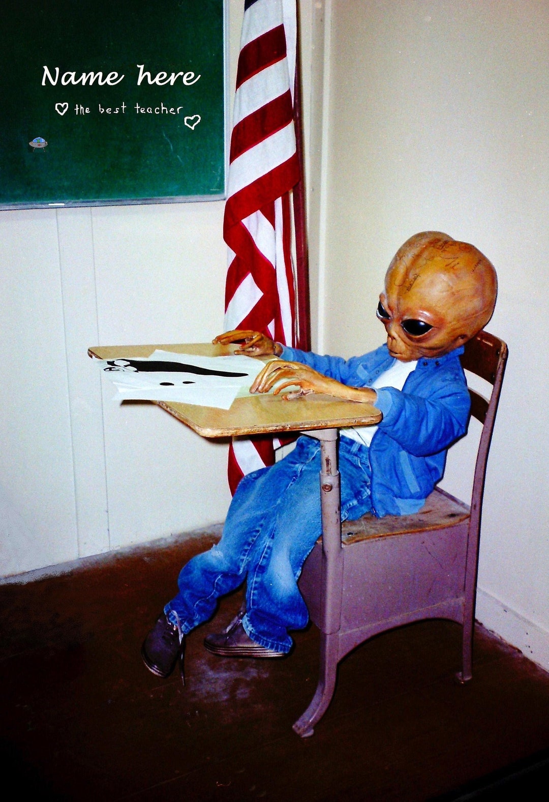 Alien in "school Days," Roswell, New Mexico Classroom, Unique ...