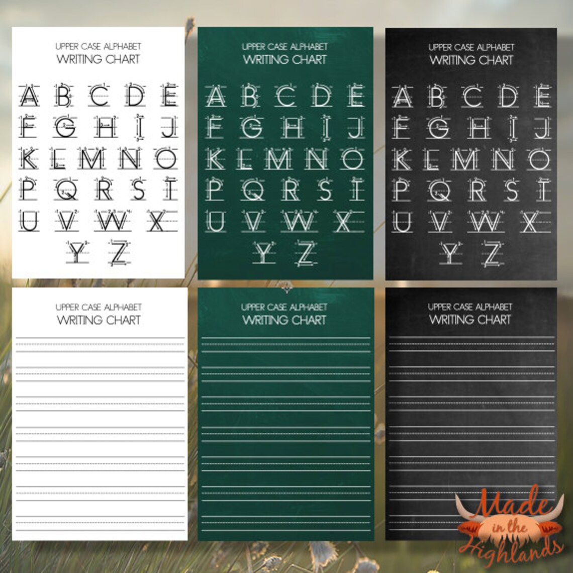 Uppercase Alphabet Writing Chart PDF Download for Homeschool or Bedroom ...