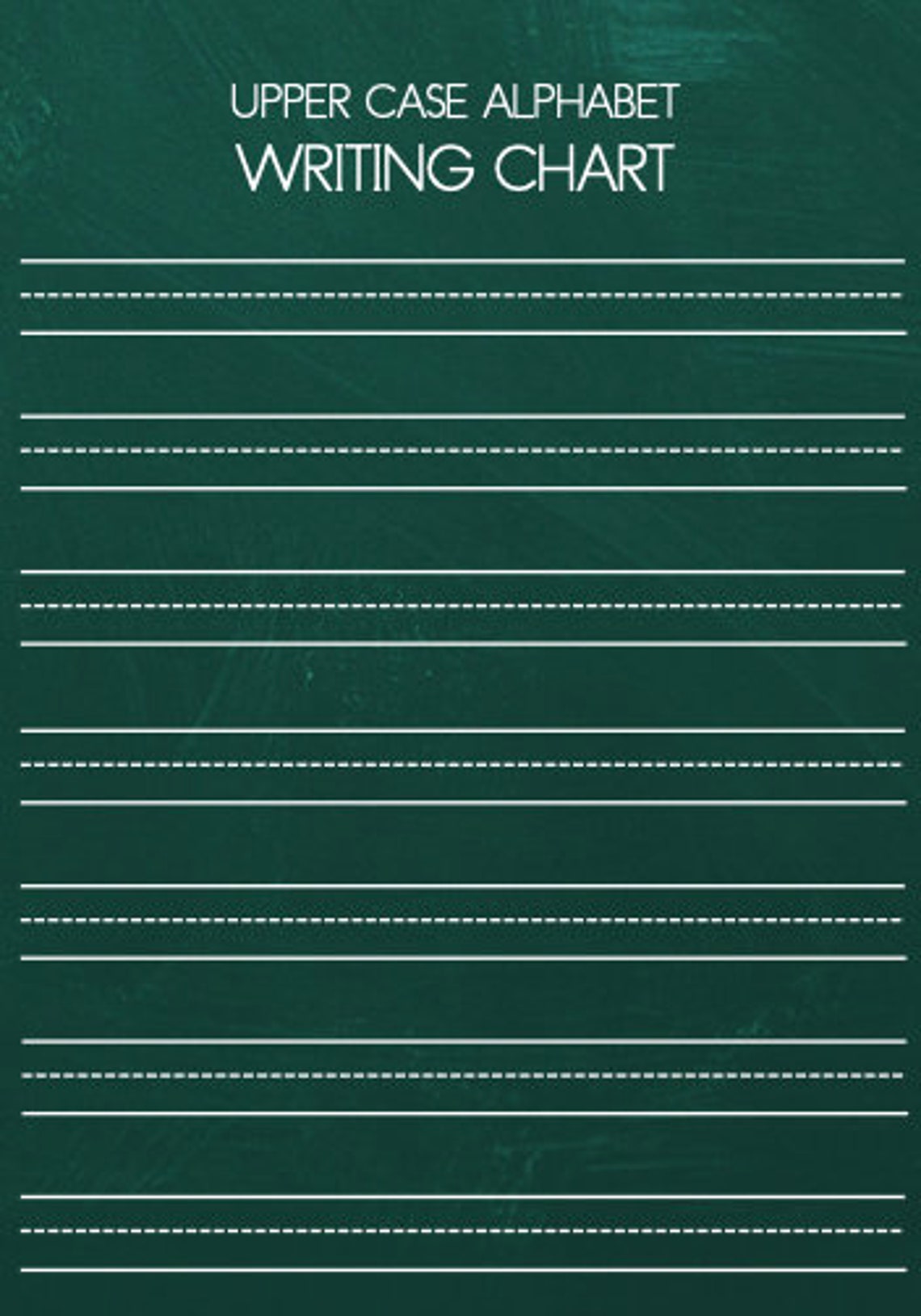 Uppercase Alphabet Writing Chart PDF Download for Homeschool or Bedroom ...