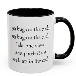 Software Engineer Gift for Programmer, 99 Bugs in the Code, Coffee Mug, Programmer Mug IT Gift ...