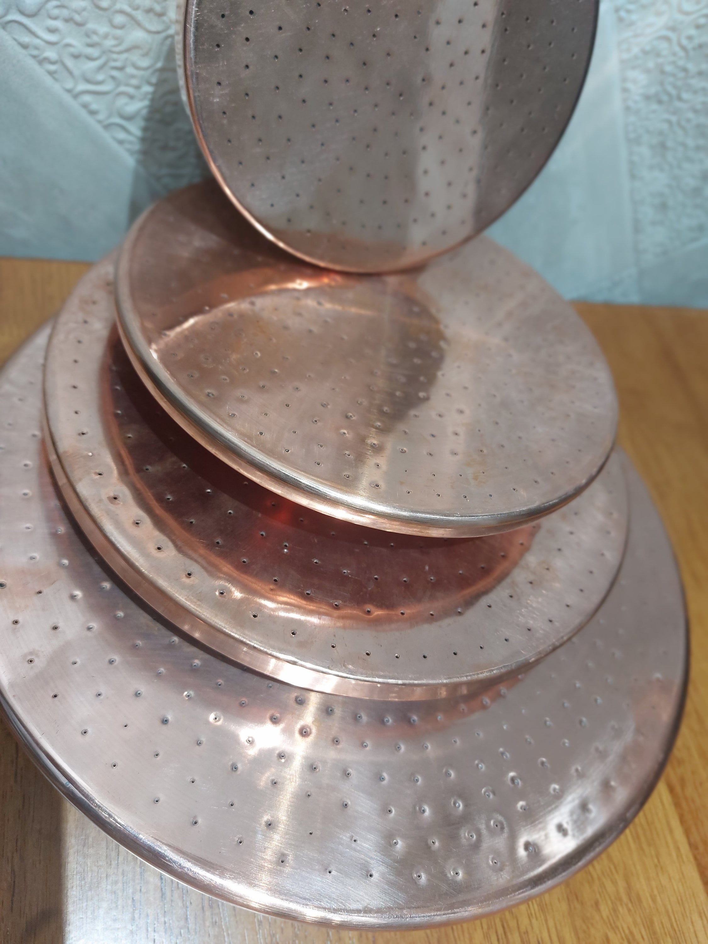 Unlacquered Solid Copper Rain Shower Head Vintage, Handcrafted ...