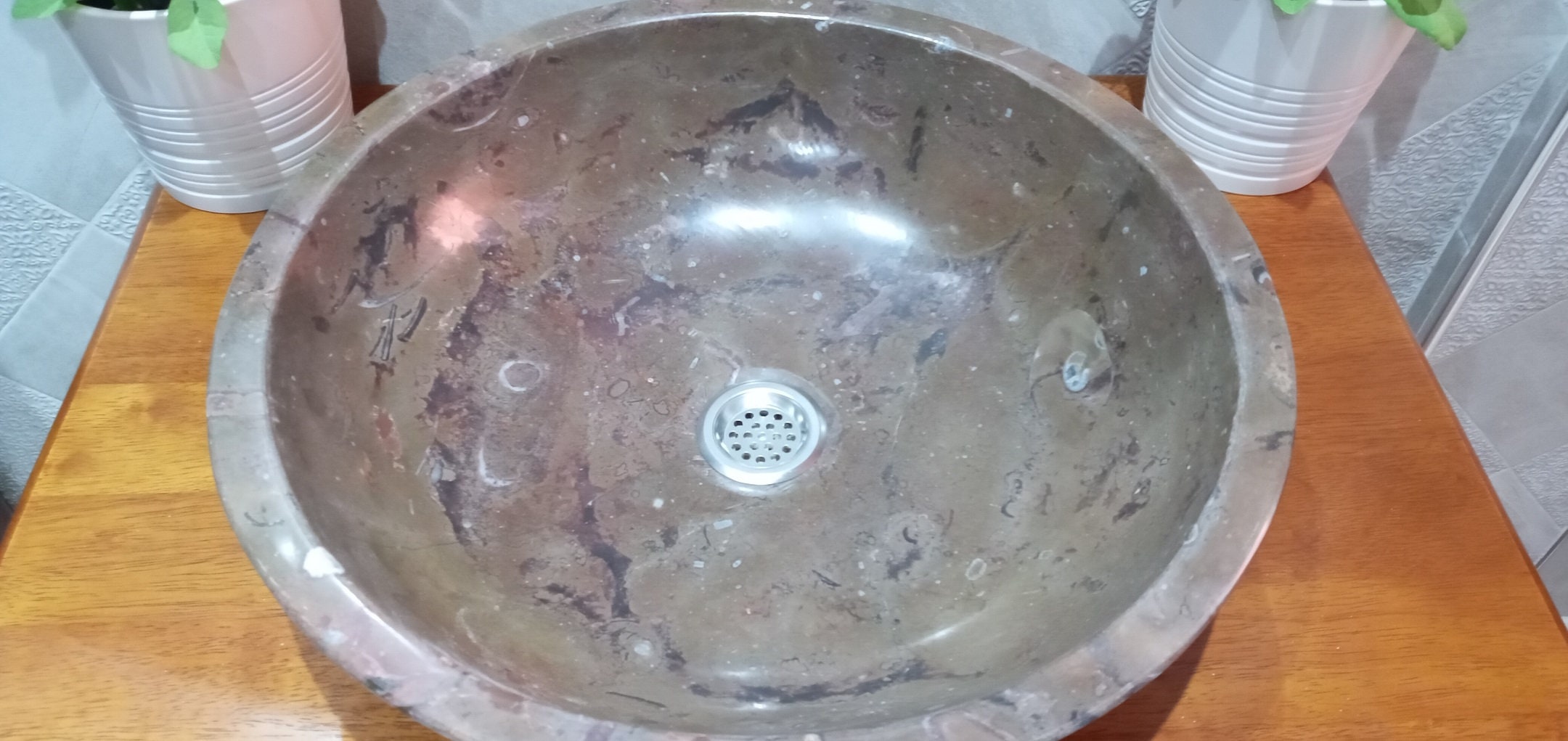 Marble Round Shaped Countertop Sink Circular Bathroom Vessel - Etsy
