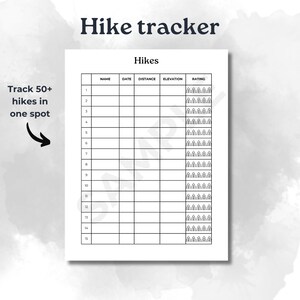 Hiking Journal | Printable Hike Log and Trail Report | FULL BUNDLE With ...