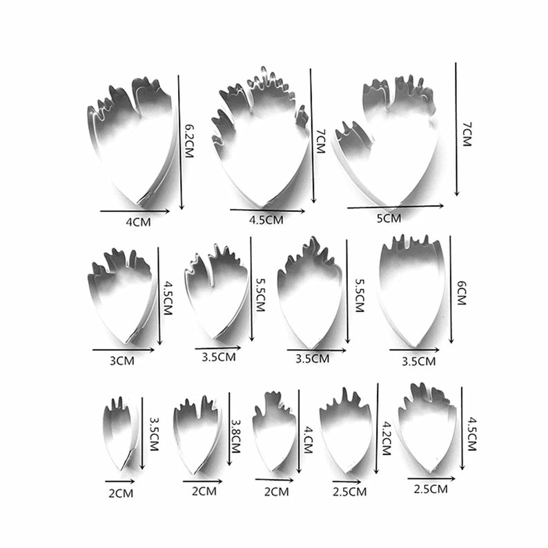 Peony Fondant Petal and Leaf Full Set Fondant Sugar Flower Cutters ...