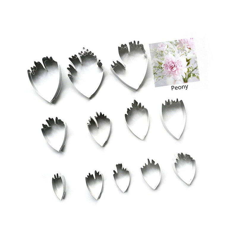 Peony Fondant Petal and Leaf Full Set Fondant Sugar Flower Cutters ...