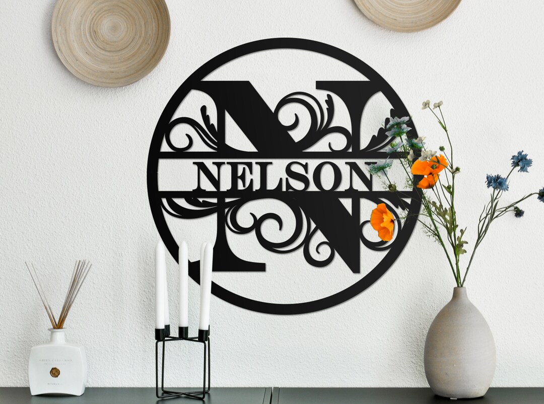 Custom Name Monogram Sign - Etsy