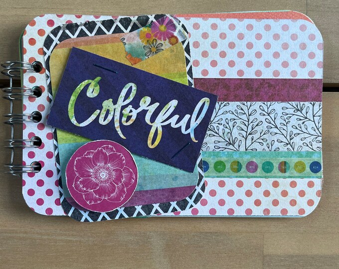 Mini Album - Chipboard, Measures 3x4, Mini Scrapbook, Handmade, Purple ...