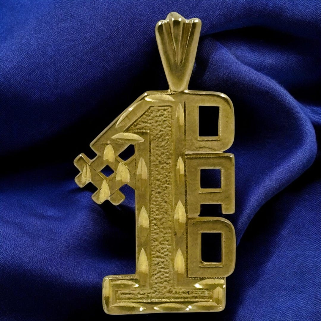 14K Gold Dad Pendant - Etsy