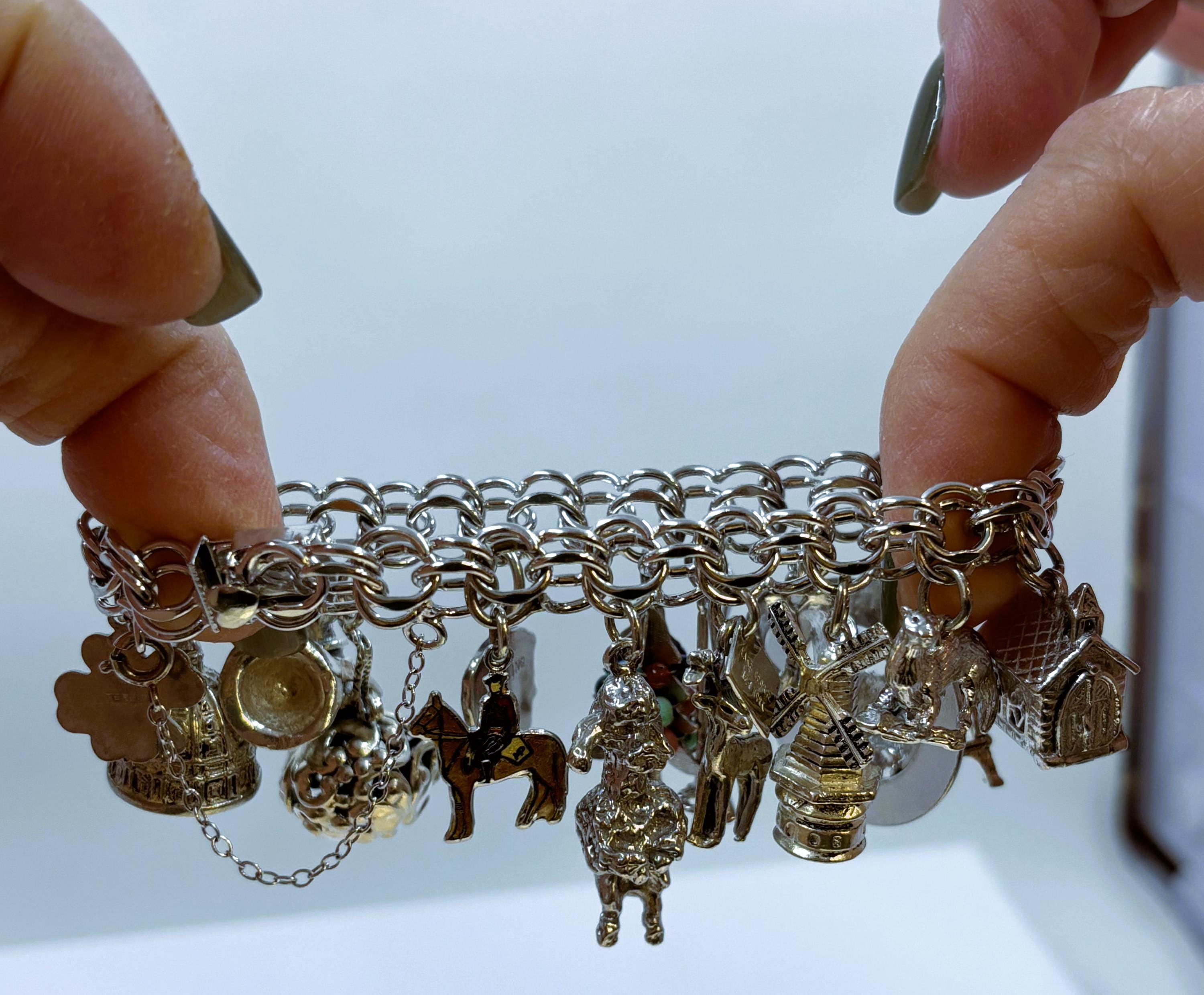 Silver Charm Bracelet With Charms - Etsy