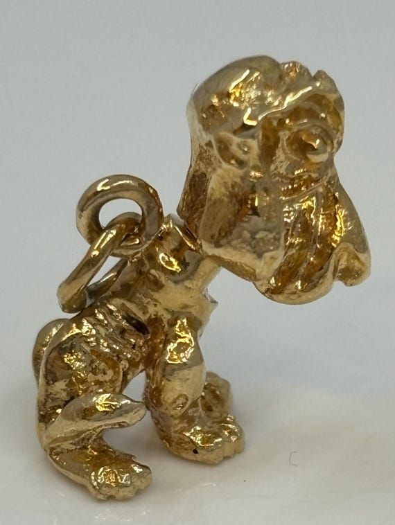 14k gold vintage dog charm Scottish Terrier with flex… - Gem