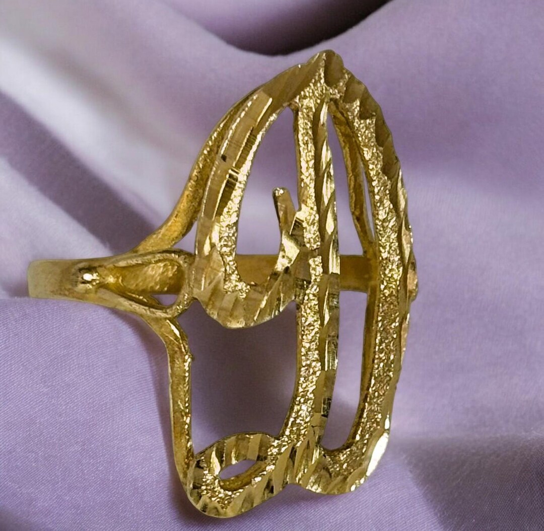 14K Gold Initial D Ring Yellow Gold - Etsy