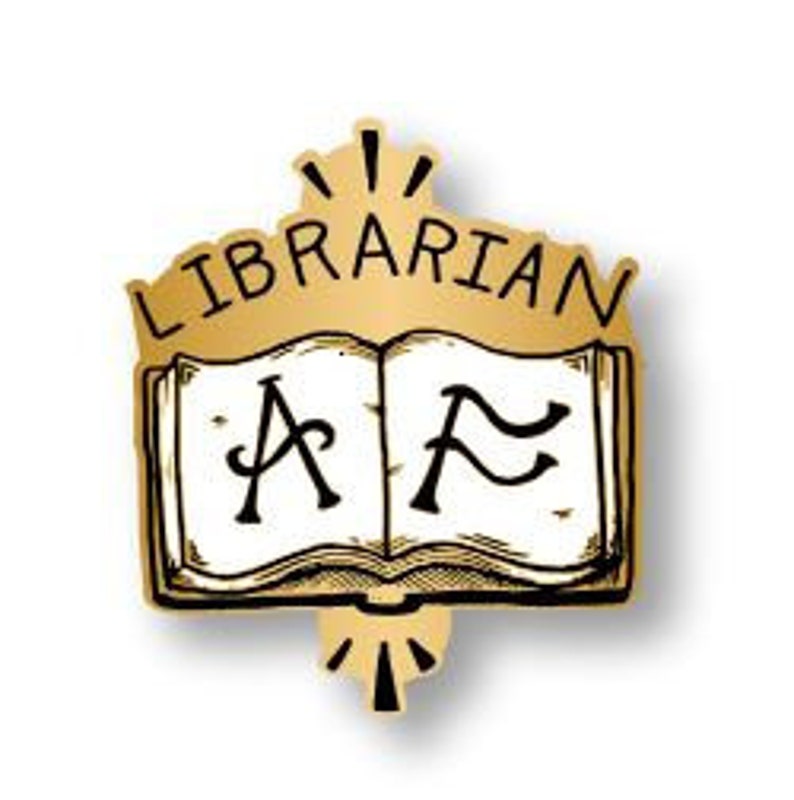 Librarian AF 1" Pin - Etsy