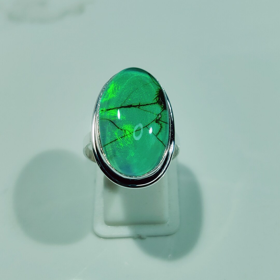 26.9 Carat OPAL Fire Rings- MONARCH Opal Jewelry- Sterling Opal Doublet ...