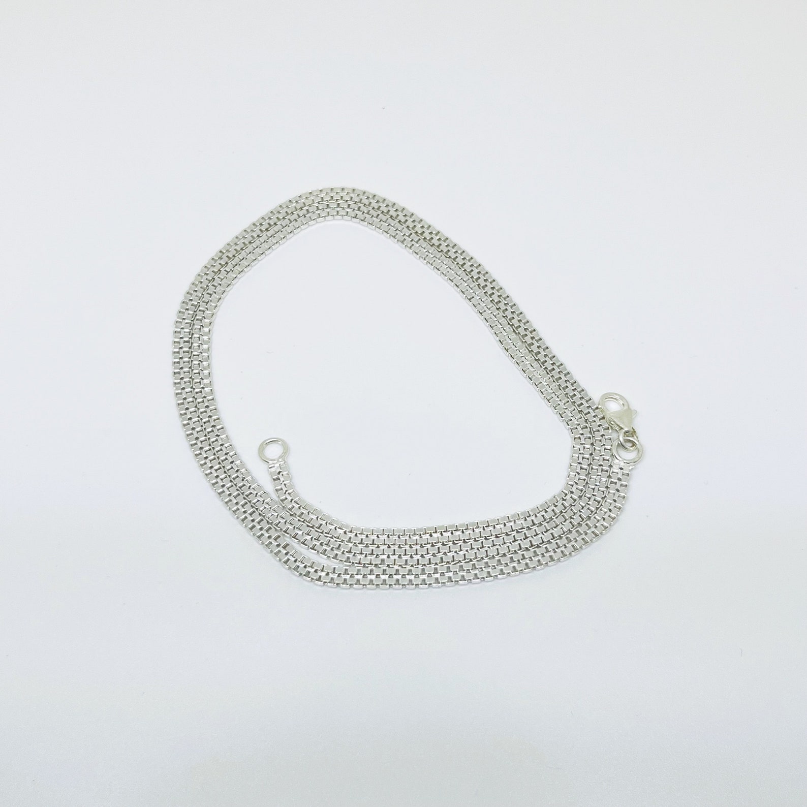 925 Solid Sterling Silver Box Chain Necklace, Stylish Chain Italian ...