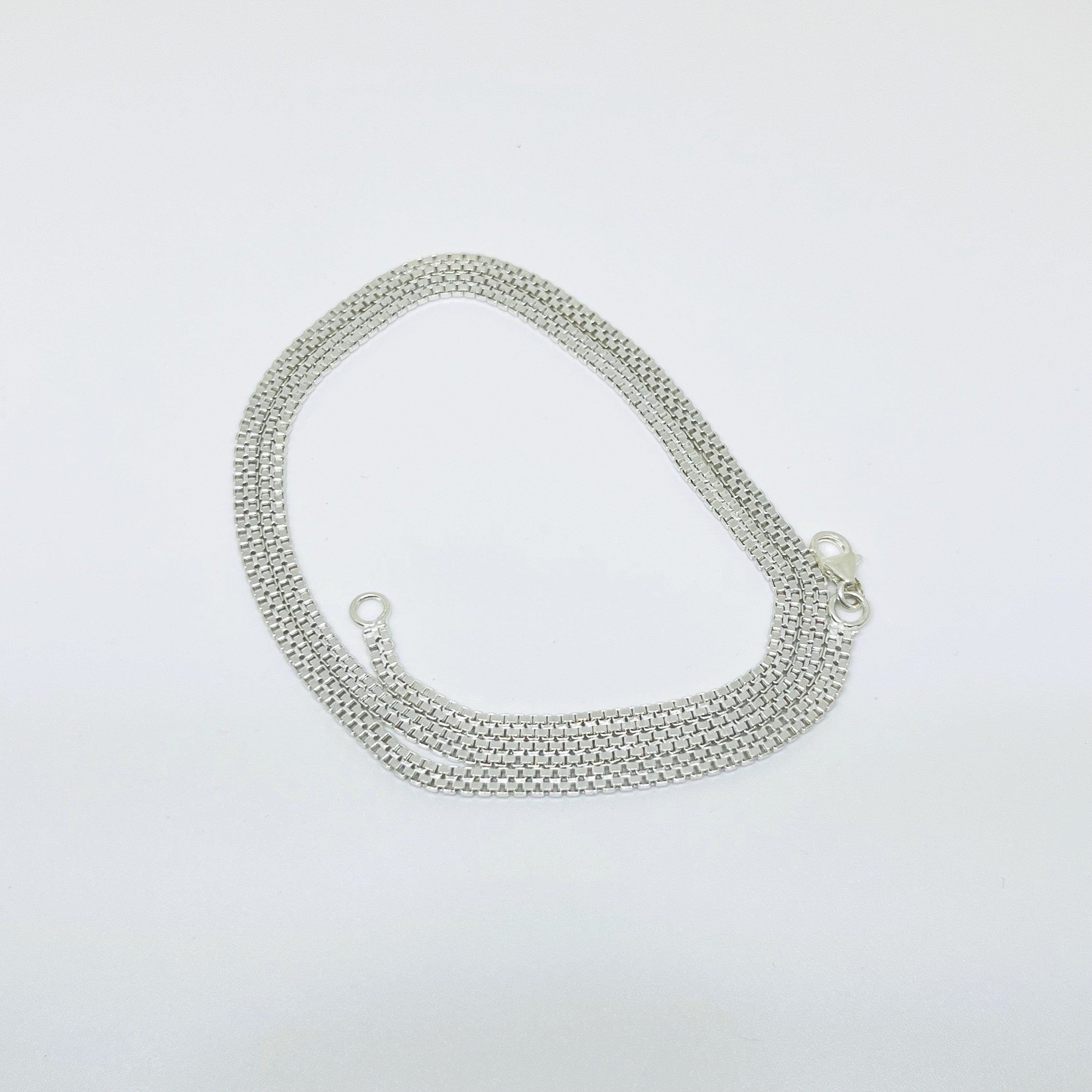 925 Solid Sterling Silver Box Chain Necklace, Stylish Chain Italian ...