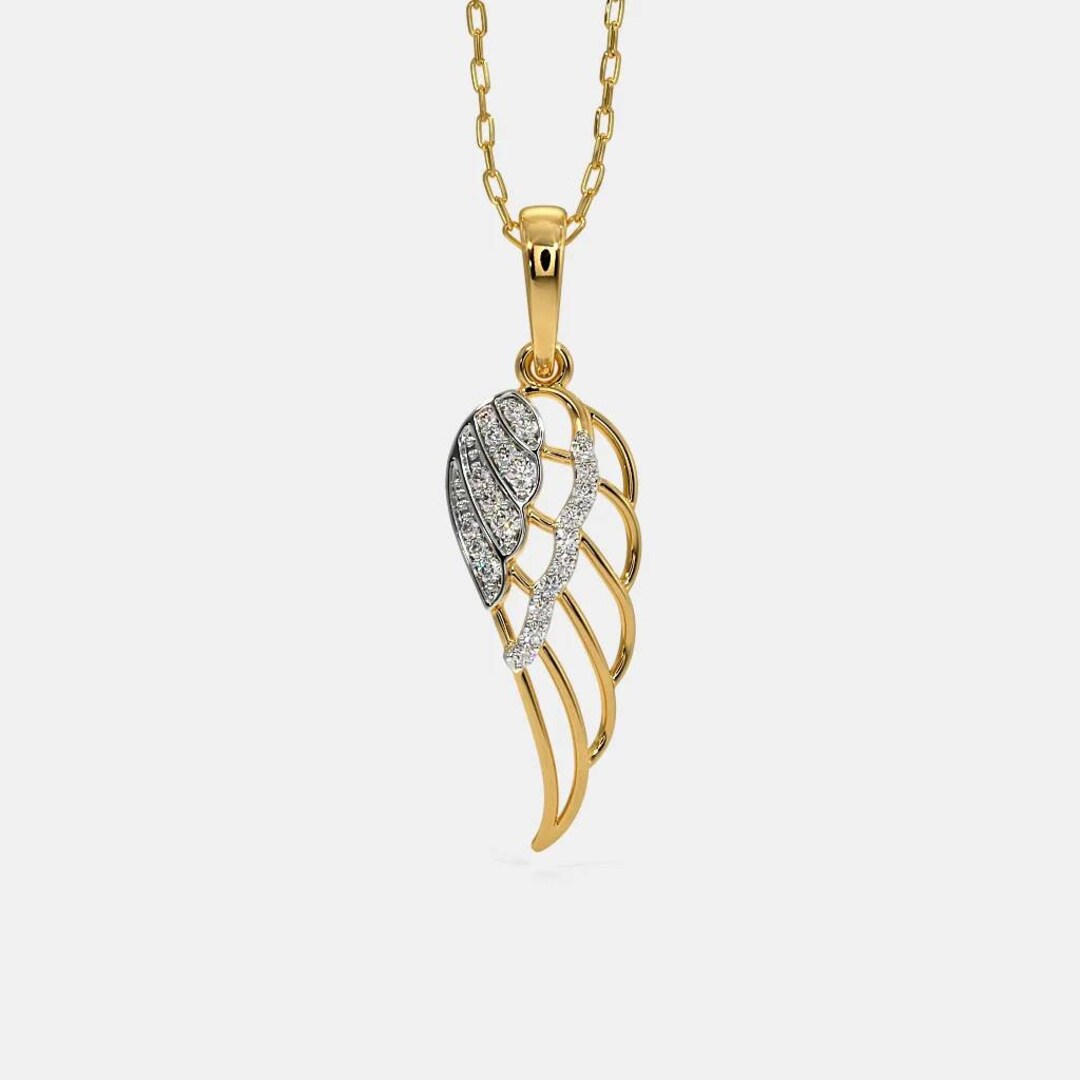 The Angel Pendant 18K Gold Angel Pendant Natural Diamond Pendant ...