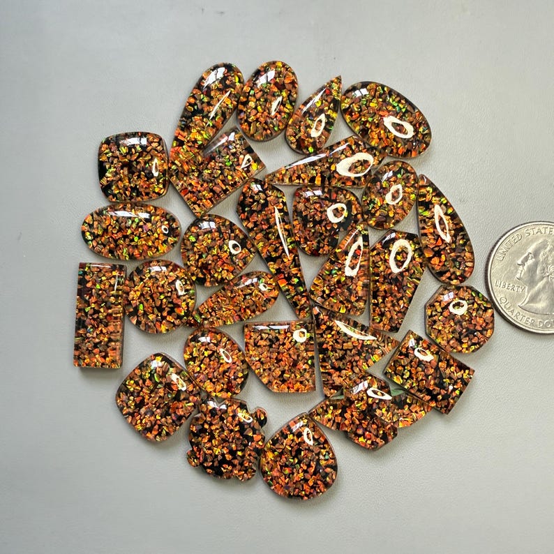 Black Matrix Aurora Opal Cabochon, Lab Opal Doublet Gemstone, Healing ...