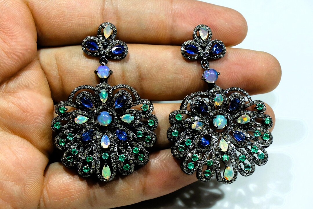 Ethiopian Fiery Welo Fire Opal Drop Dangle Earrings- Top Quality ...