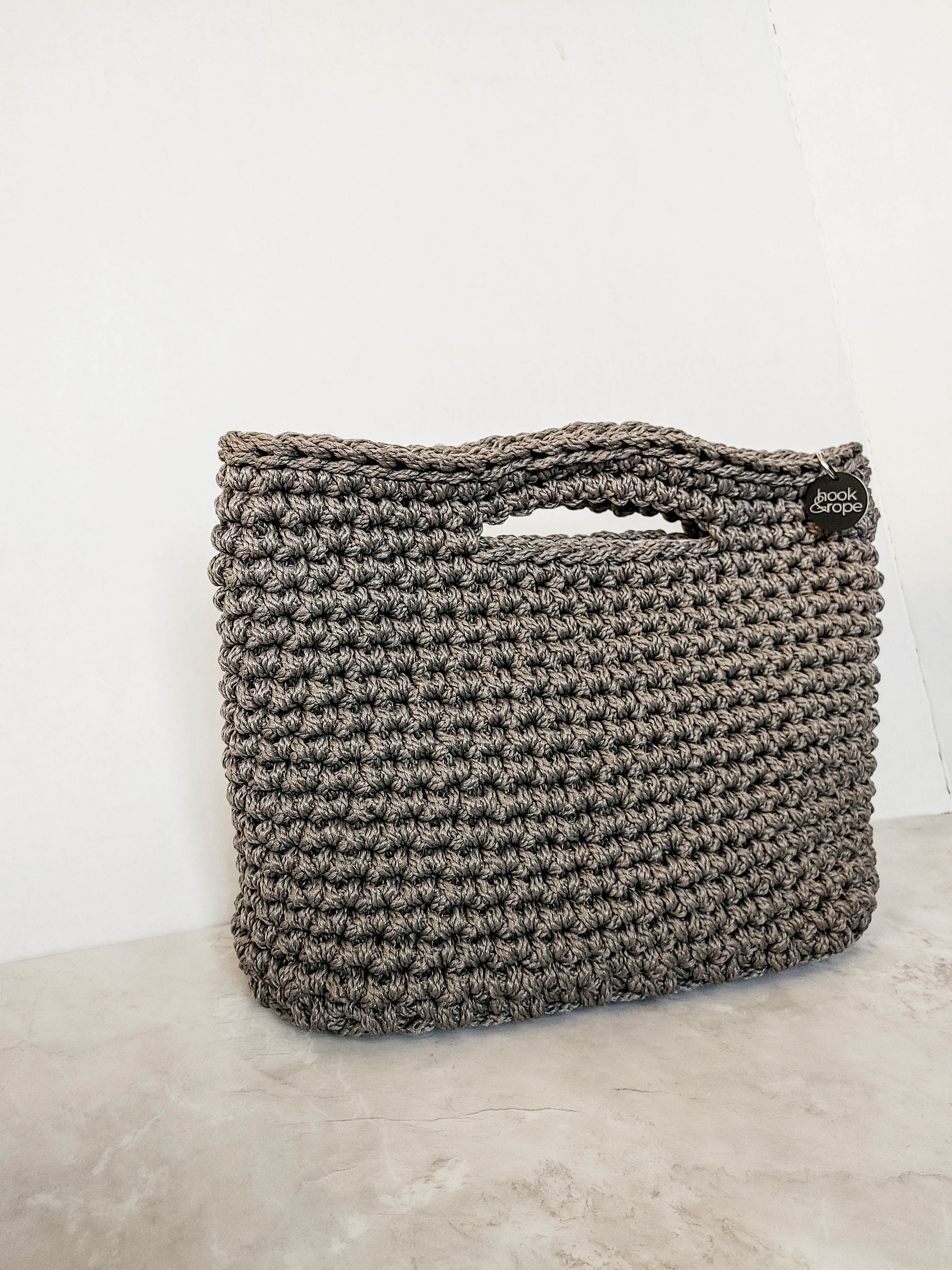 Hand Crocheted Purse: Elegant Gray Clutch With Cork Bottom - Etsy