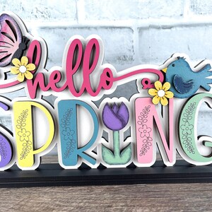 Hello Spring Word Block, Spring Decoration, Mantel Decoration, Spring ...