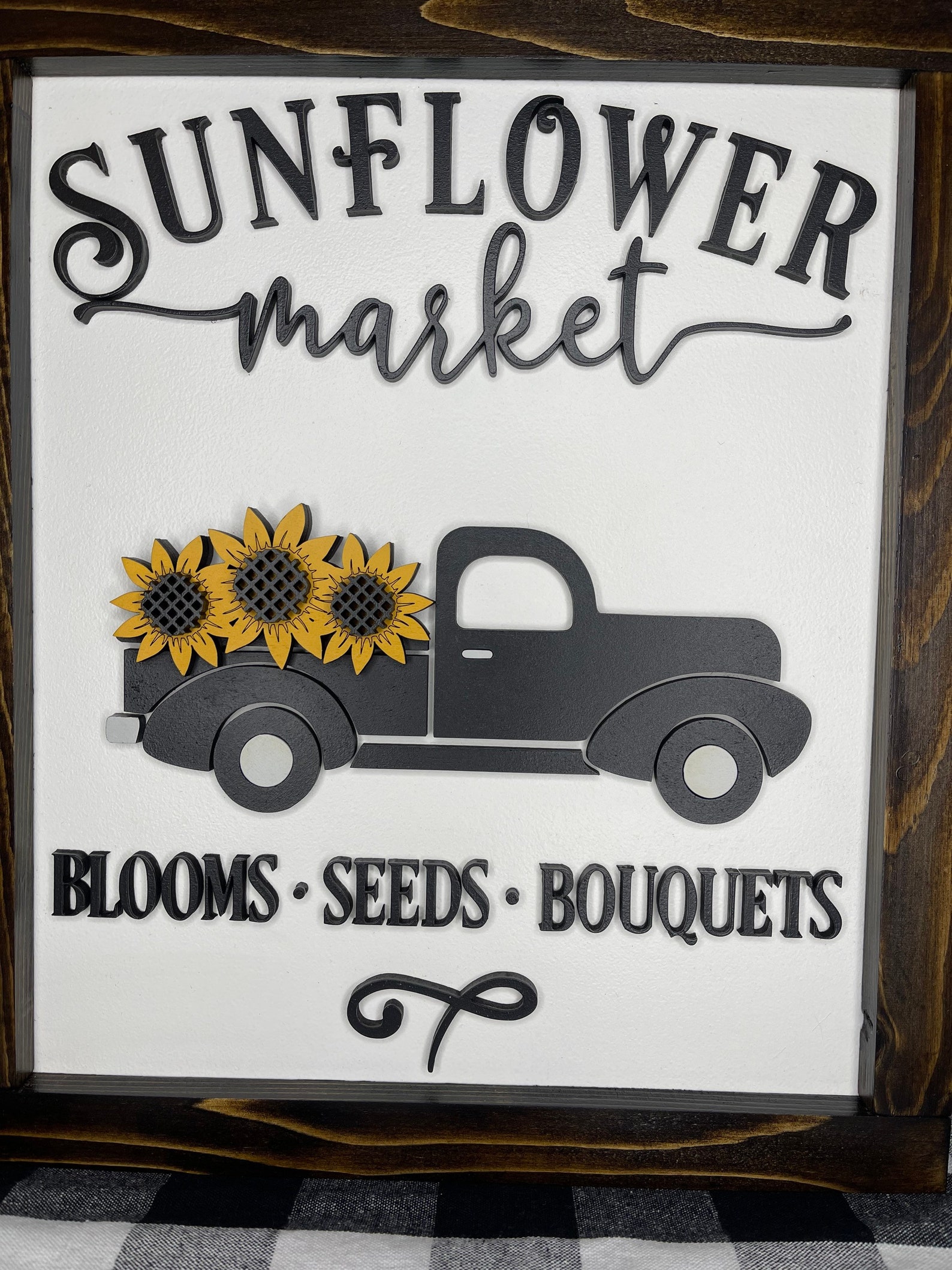 Sunflower Sign, Truck Sign, Sunflower Decor, 3D Sign, Fall Sign, Autumn ...