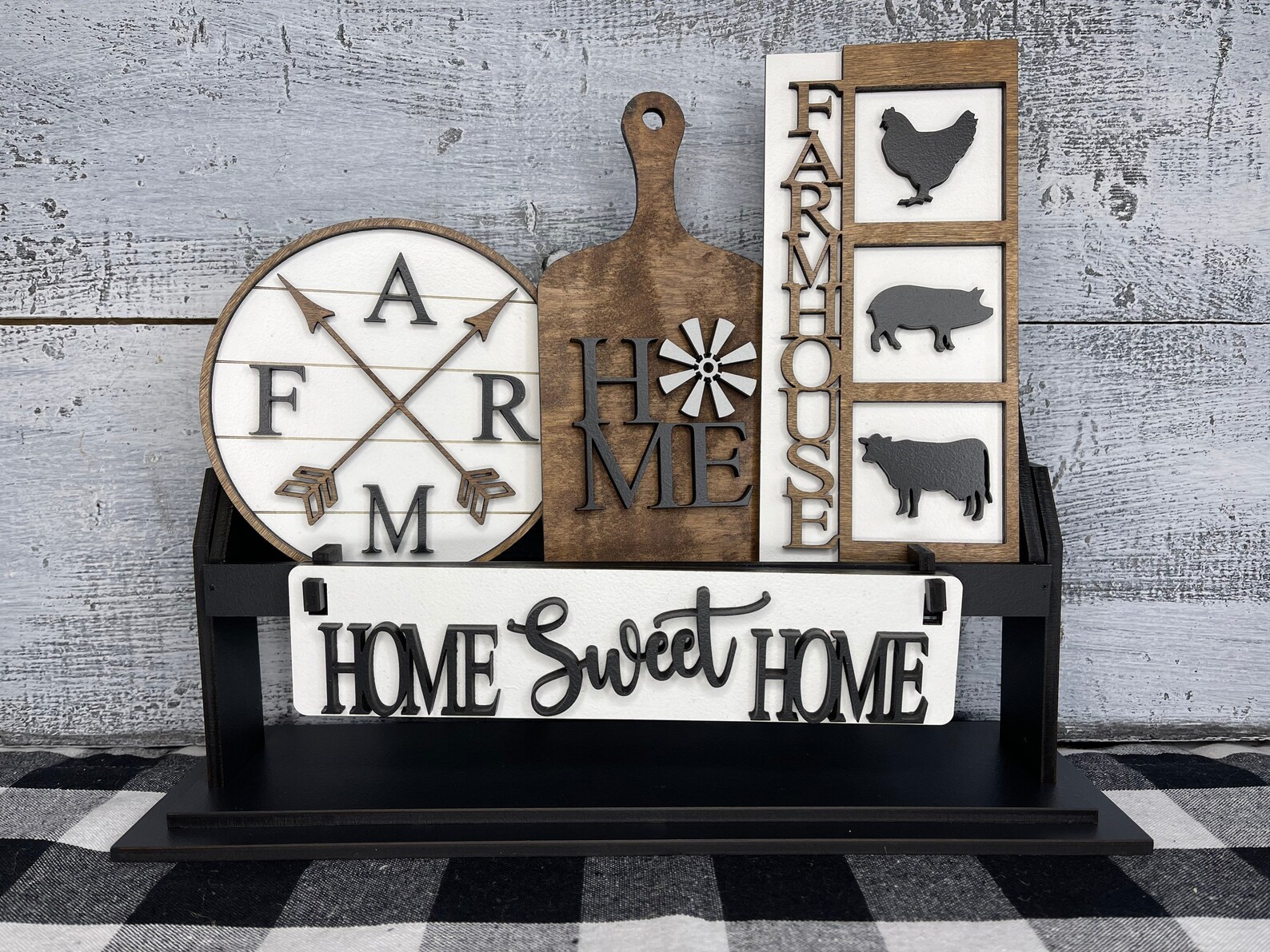 Farmhouse Interchangeable Sign Farmhouse Decor Farm Tiered - Etsy