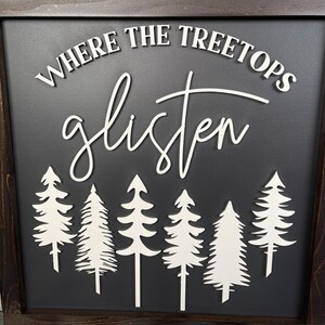 Where the Treetops Glisten Sign, Christmas Sign, Believe Sign ...