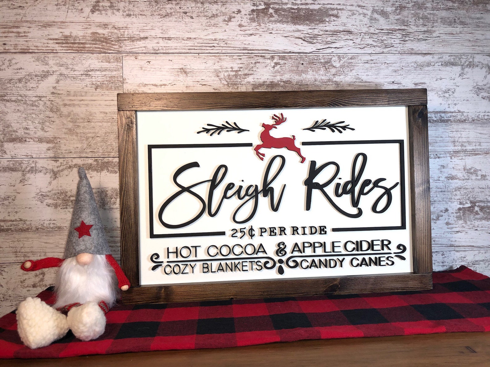 Christmas Sign Winter Decor Sleigh Rides 3D Sign Christmas - Etsy