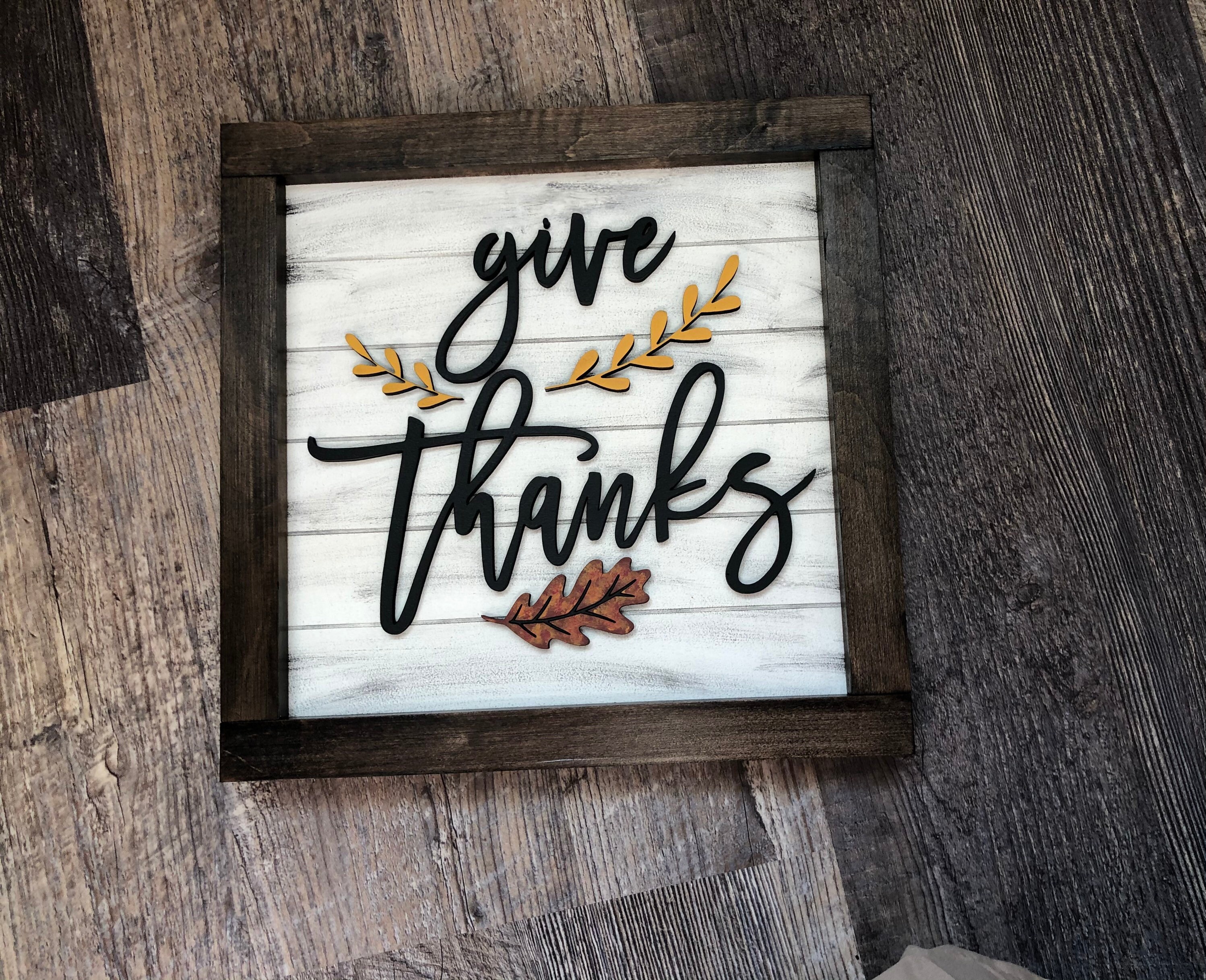 Give Thanks Sign Fall Sign Pumpkins Tiered tray sign fall | Etsy