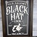 Old Salem’s Black Hat Inn Sign, 3D Sign, Farmhouse, Halloween Sign ...
