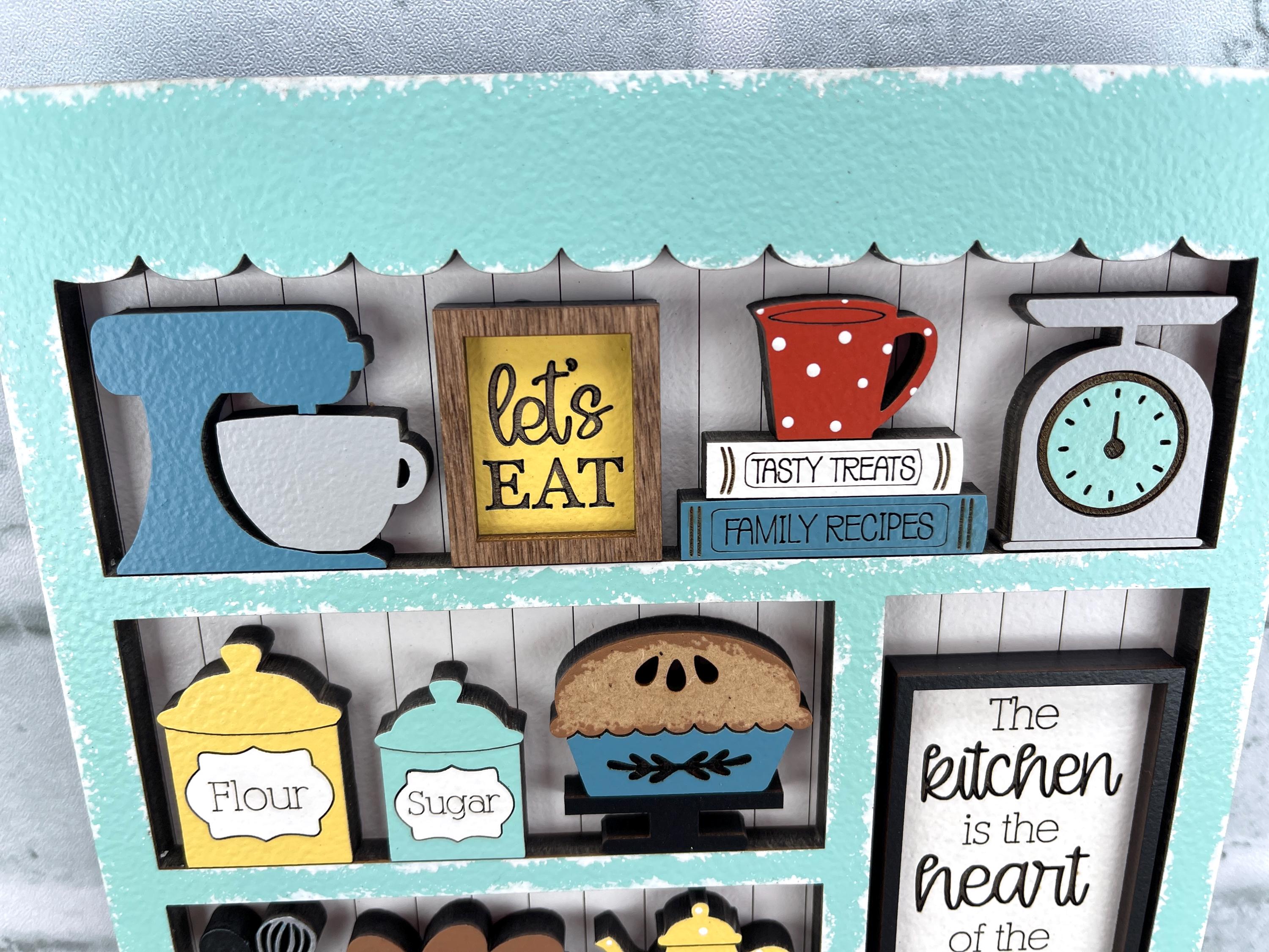 Mini Kitchen Hutch, Kitchen Shelf Sitters, Kitchen Tiered Tray, Kitchen ...