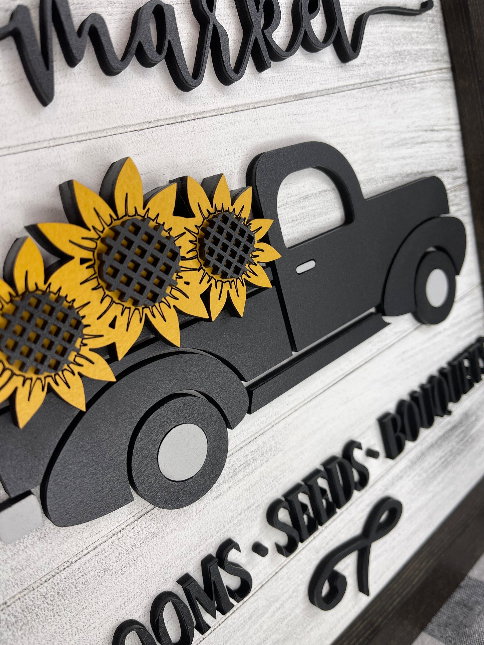 Sunflower Sign Truck Sign Sunflower Decor 3D Sign Fall - Etsy
