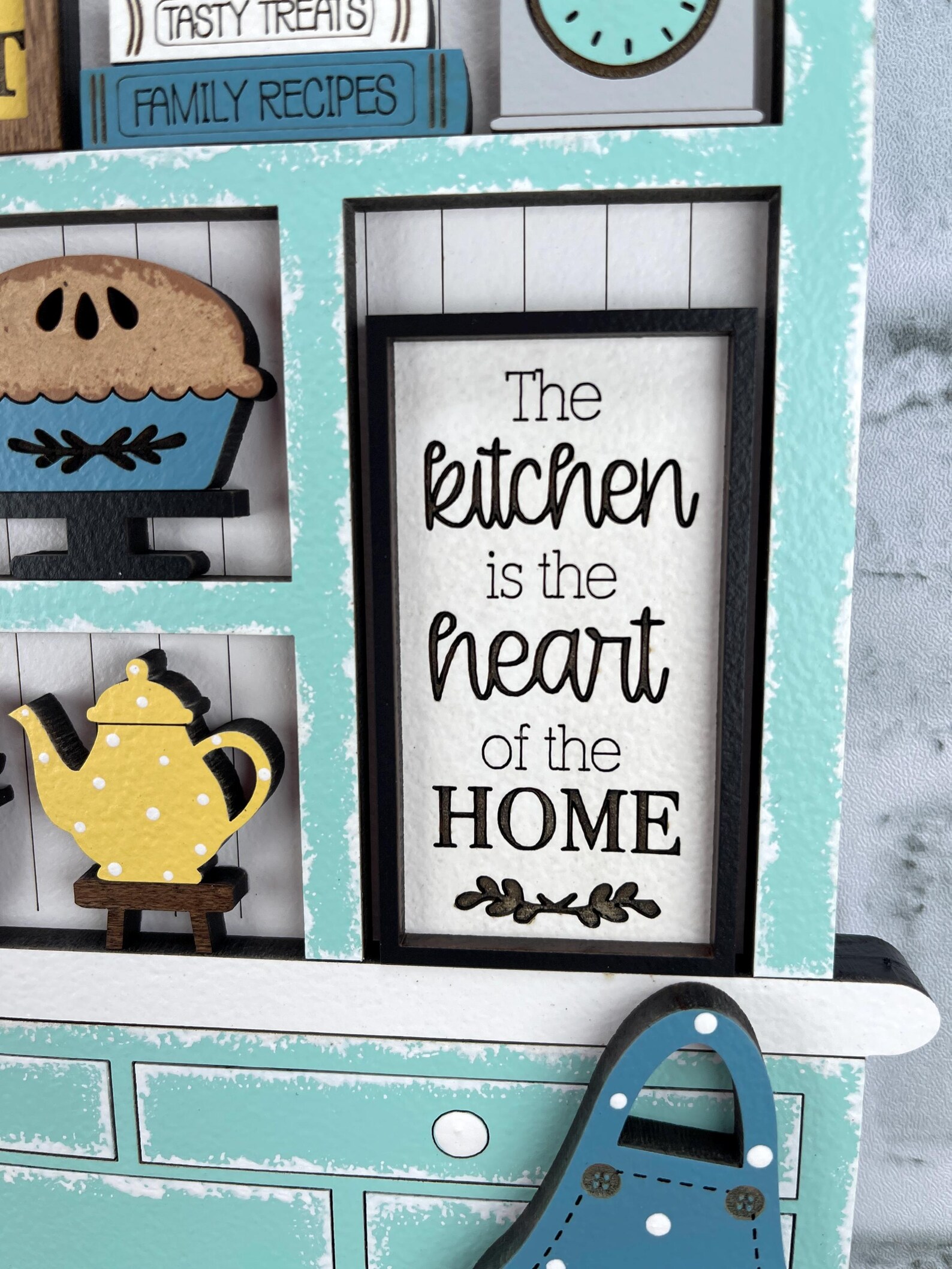 Mini Kitchen Hutch, Kitchen Shelf Sitters, Kitchen Tiered Tray, Kitchen ...