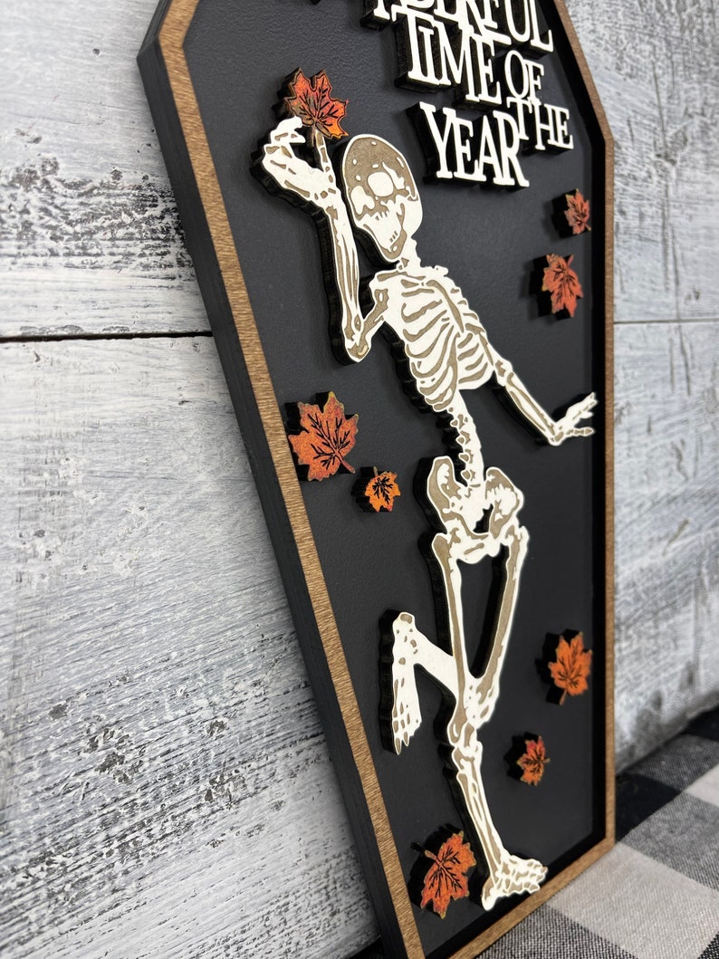 Halloween Dancing Skeleton Farmhouse Sign Skeleton Sign - Etsy