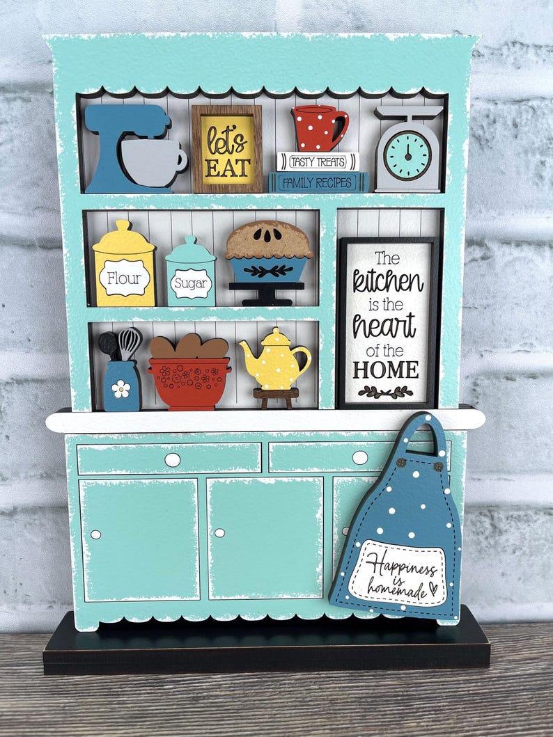 Mini Kitchen Hutch, Kitchen Shelf Sitters, Kitchen Tiered Tray, Kitchen ...