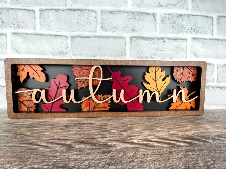 Layered Autumn Standing Sign, Fall Decor, Autumn Decor, Shelf Sitter ...