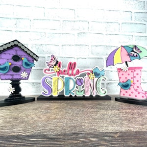 Hello Spring Word Block, Spring Decoration, Mantel Decoration, Spring ...