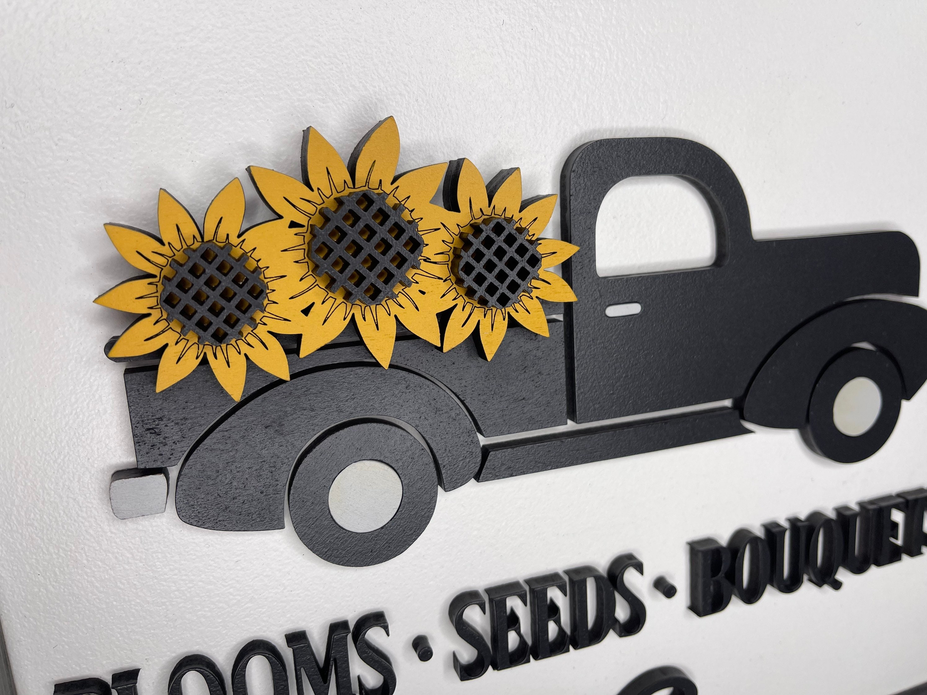 Sunflower Sign Truck Sign Sunflower Decor 3D Sign Fall | Etsy