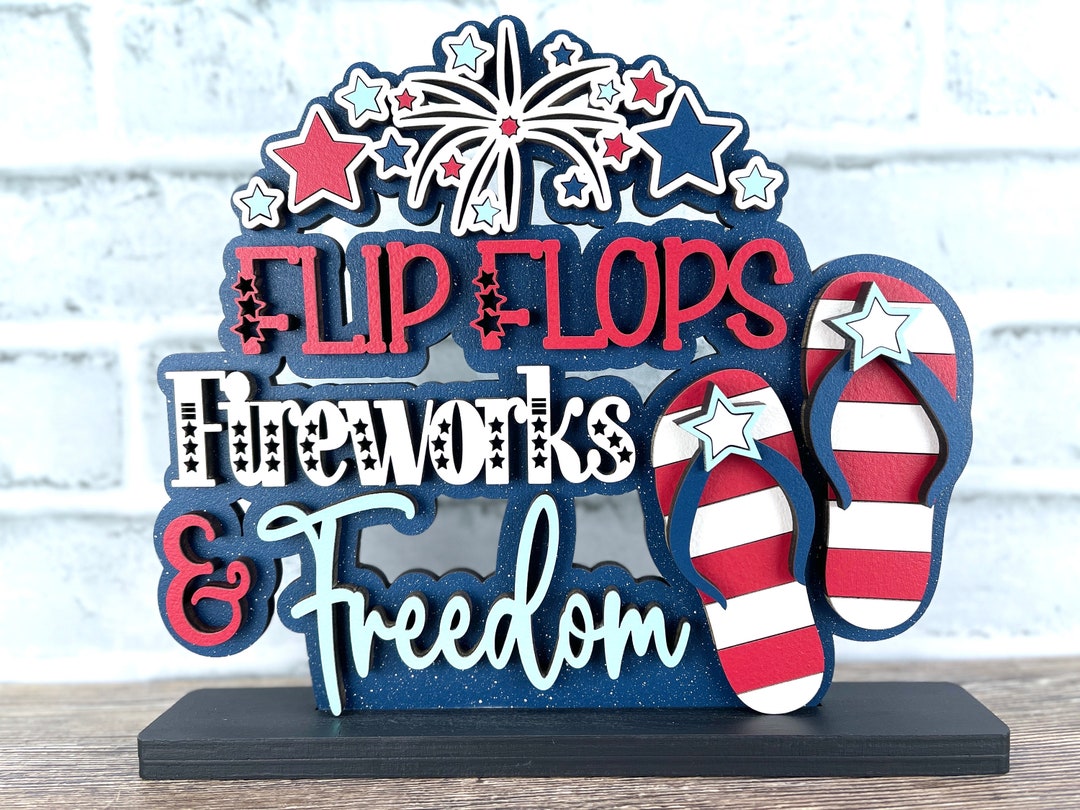 Flip Flops, Fireworks, and Freedom, Patriotic Standing, 4th of July ...