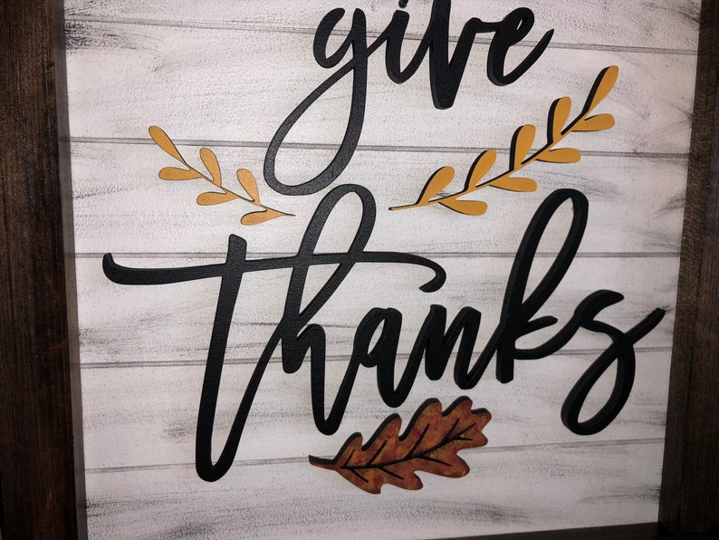 Give Thanks Sign Fall Sign Pumpkins Tiered tray sign fall | Etsy