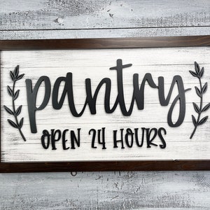 Kitchen Pantry Sign, Rustic Farmhouse Decor, 3D Raised Laser Letter ...