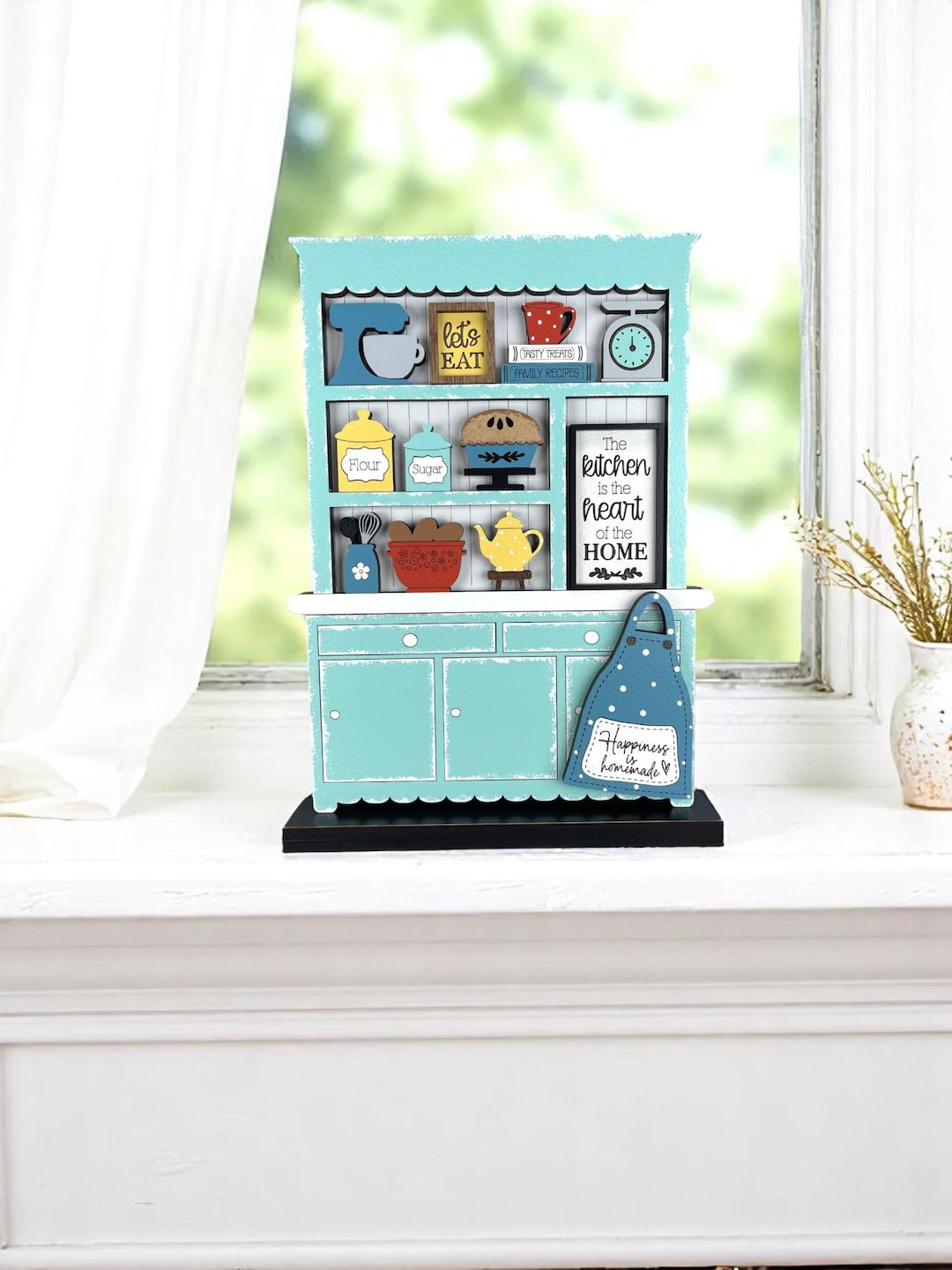 Mini Kitchen Hutch, Kitchen Shelf Sitters, Kitchen Tiered Tray, Kitchen ...
