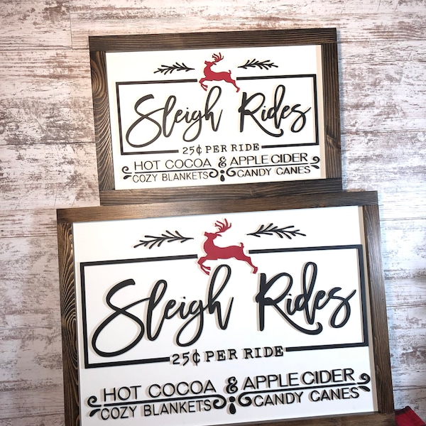 Large Sleigh Rides Sign - Etsy