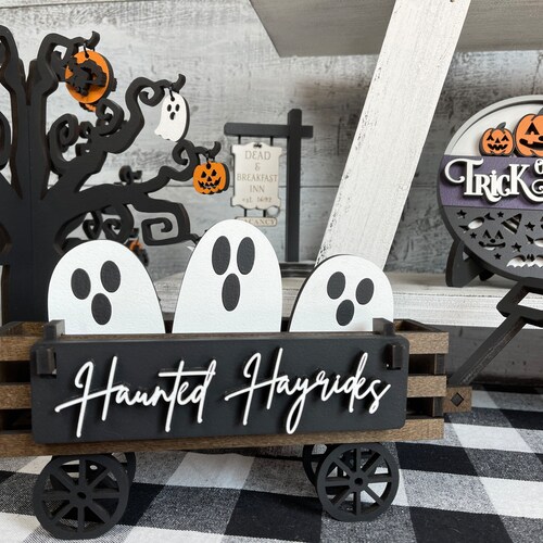 Halloween Tiered Tray Creepy Halloween Fall Decor Spooky - Etsy