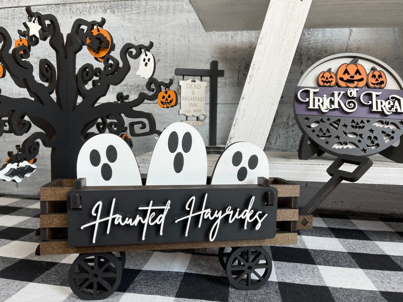 Halloween Tiered Tray Creepy Halloween Fall Decor Spooky - Etsy