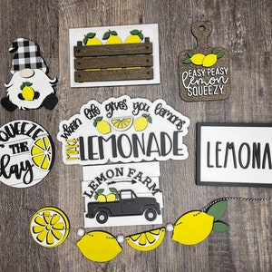 Lemons Tiered Tray Decor, When Life Gives You Lemons Make Lemonade Sign ...