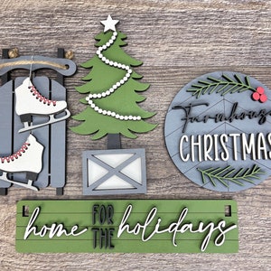 Christmas Interchangeable Sign, Christmas Tiered Tray, Christmas Decor ...