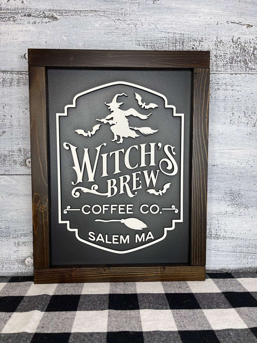 Witches Brew Coffee Co. Halloween Sign, Neutral Halloween Décor ...